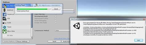 Moving File Failed Moving Tempstagingareawindowsplayerexe Unity Engine Unity