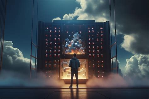 Premium Photo A Person Encrypting Files On A Cloud Storage Generative Ai