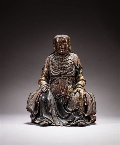 A Gilt Lacquer Bronze Figure Of Zhenwu Qing Dynasty 17th Century