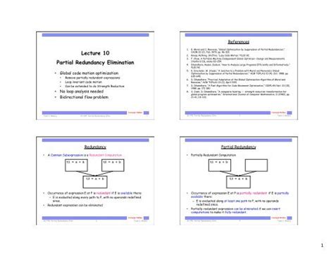 Lecture 10 Partial Redundancy Elimination 1