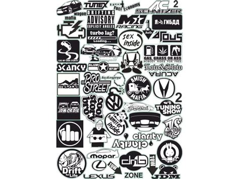 205 черно белых наклеек для распечатки