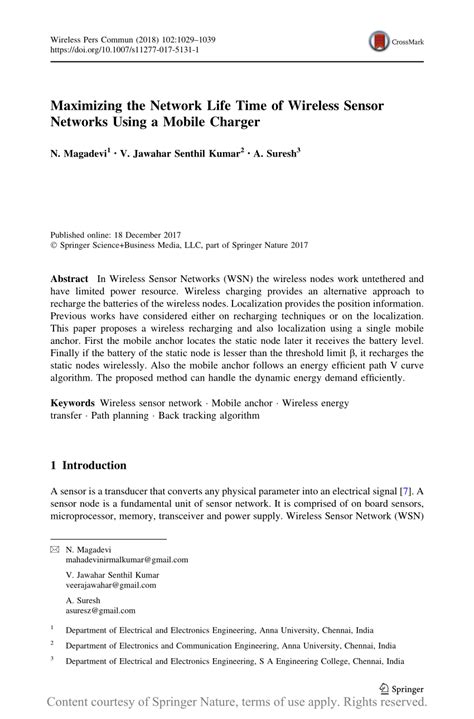 Maximizing The Network Life Time Of Wireless Sensor Networks Using A Mobile Charger Request Pdf