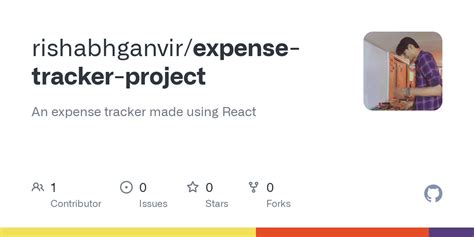 GitHub Rishabhganvir Expense Tracker Project An Expense Tracker Made Using React