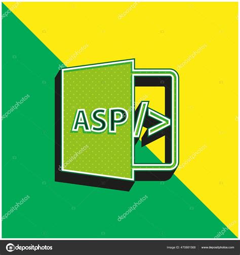 Asp File Format Symbol Green Yellow Modern Vector Icon Logo Stock