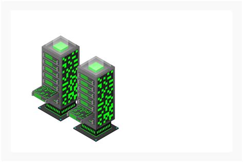 Datacenter Isometric Vector Illustration Abstract 3d Hosting Server Or