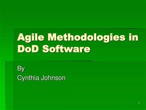 PPT Agile Methodologies In DoD Software PowerPoint Presentation Free Download ID