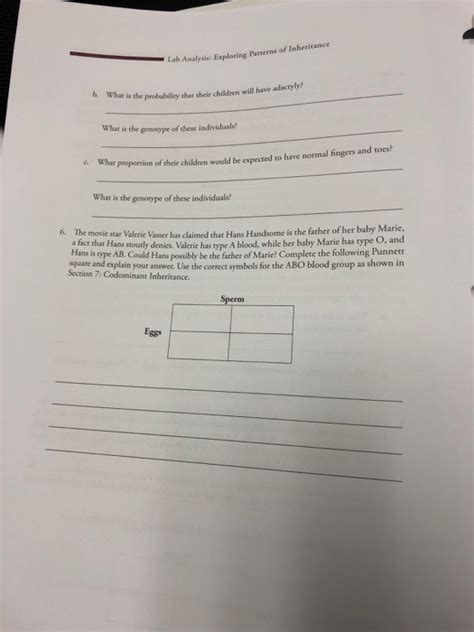 Solved Lab Analysis Exploring Patterns Of Inheritance B