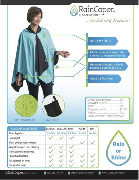 Raincaper Black And Sky Blue Top Seller Rain Cape Chic Travel