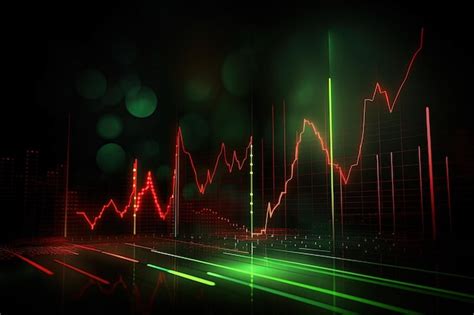 Premium AI Image Stock Chart With Green And Red Trading Business