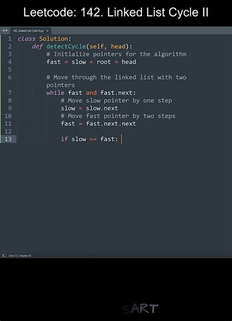 Leetcode 142 Linked List Cycle Ii In Python Python Leetcode Python Coding Tutorial Asmr