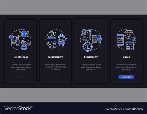 Ux Usability Onboarding Mobile App Page Screen Vector Image