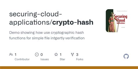 GitHub Securing Cloud Applications Crypto Hash Demo Showing How Use Cryptographic Hash