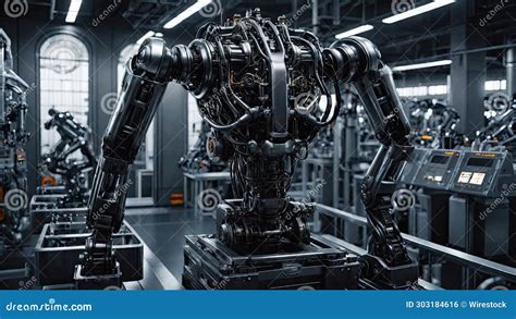 An Ai Illustration Of An Ai Illustration Of An Industrial Robot Is In The Factory Where It Works