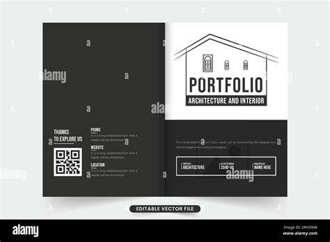 Simple Architect Profile And Portfolio Cover Design With Dark And White