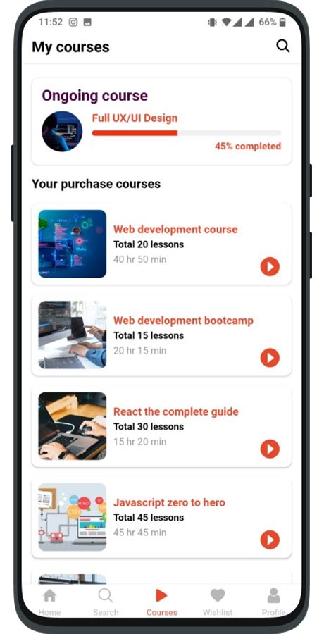 React Native Lms App Template Course App Template React Native