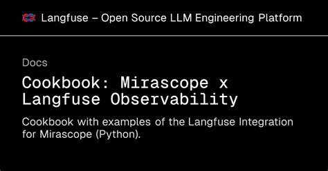 Cookbook Mirascope X Langfuse Observability Langfuse