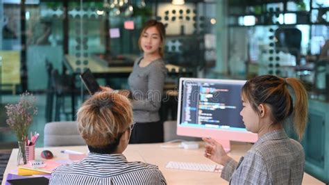 Programer Team Working Development Software With Ux Ui Project I Stock