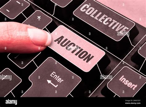 Text Sign Showing Collective Auction Word For Gathering And Measuring