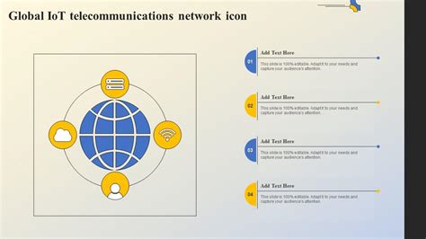 Global IoT Telecommunications Network Icon PPT Template
