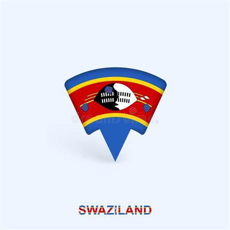 Swaziland Flag Map Pointer Design With Shadow Stock Illustration