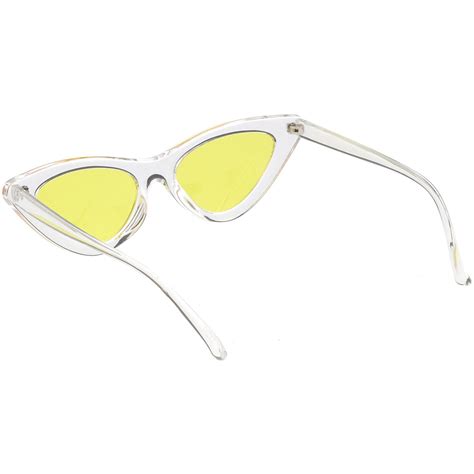 Womens Exaggerated Translucent Cat Eye Sunglasses Color Tinted Lens