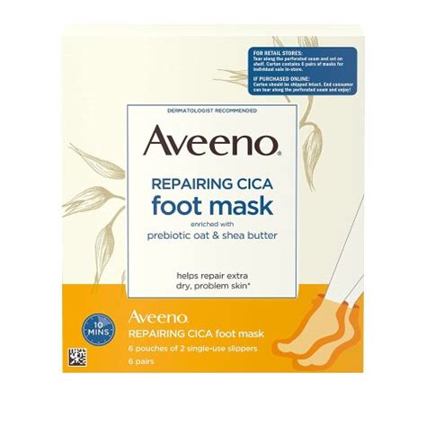 Aveeno 修复足膜6对热卖 含燕麦 乳木果提取 19 54