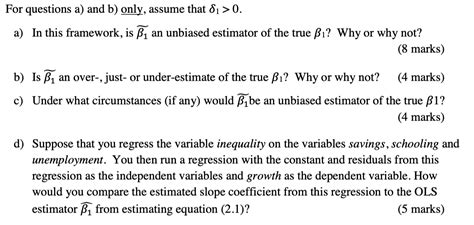 Consider The Following Population Regression Function Chegg