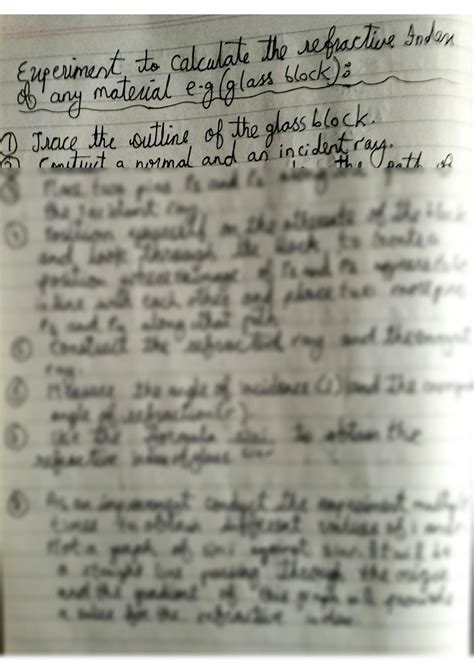 SOLUTION Experiment To Calculate Refractive Index Of Any Material Studypool