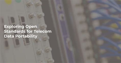 Exploring Open Standards For Telecom Data Portability