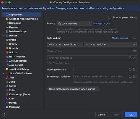 运行调试配置 Intellij Idea 文档