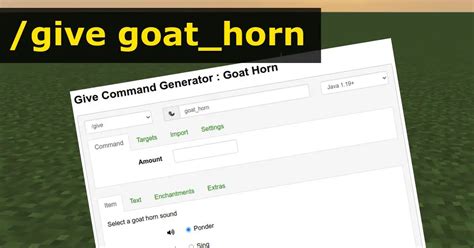 Minecraft Goat Horn Give Command Generator Gamer Geeks