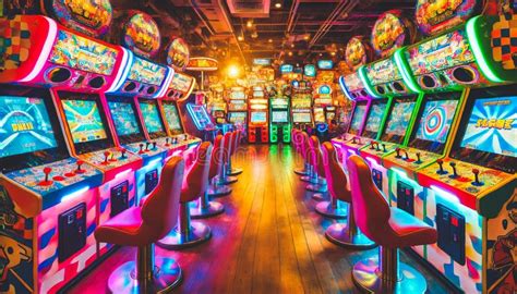 Vibrant Arcade Filled With Retro Game Cabinets Stock Image Image Of Leisure Excitement 327350435