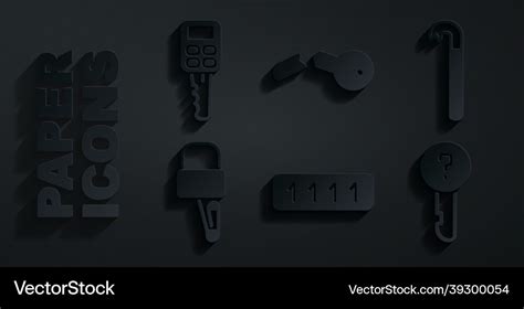 Set Password Protection Crowbar Lock Picks Vector Image