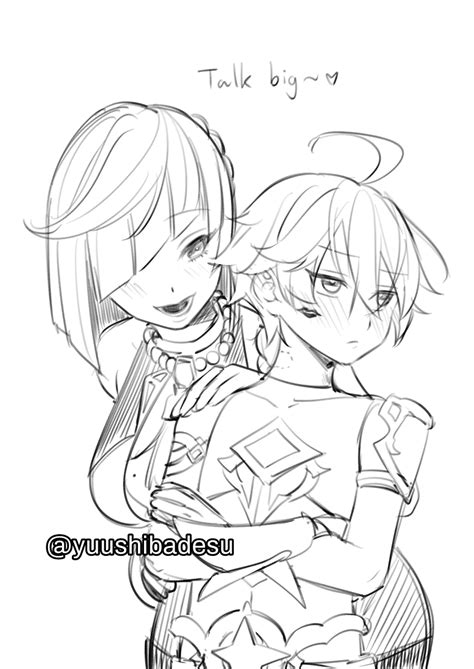 Aether And Yelan Genshin Impact Drawn By Yuushiba Danbooru