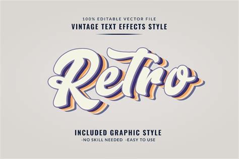 Premium Vector Editable Retro Vintage 3d Text Effect