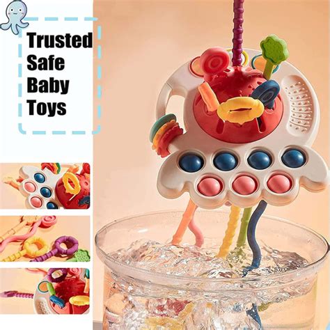 Montessori Sensory ของเล่นซิลิโคนดึง String ของเล่นเด็กกิจกรรม Motor Skills Development ของเล่น