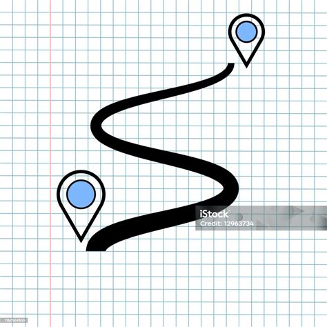 Gps 네비게이션 아이콘 기호 개념 여행 목적지에 대한 방향 네비게이터 기호의 벡터 그래픽 디자인 종이 그리드 배경에 격리 된 교통 라벨 및 매핑 웹 요소 0명에 대한 스톡