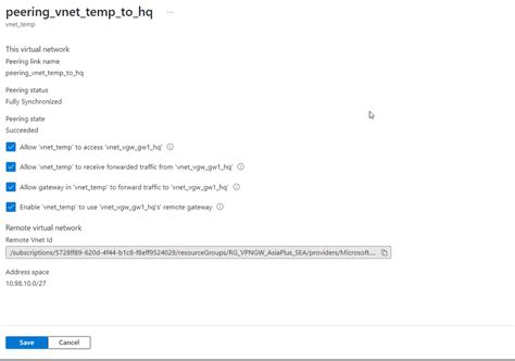 Have Created Vpn Peering But Unable To Reach To On Prem Network Over The Vpn Lng Microsoft Qanda
