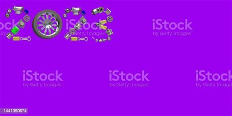 보라색 배경에 격리된 자동차 예비 부품 3d 렌더링으로 작성된 2023년 0명에 대한 스톡 사진 및 기타 이미지 0명 공휴일 디지털 생성 이미지 Istock