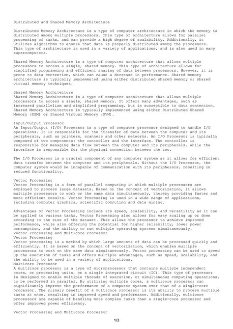 Adv Computer Architecture 3 Distributed And Shared Memory Architecture Distributed Memory