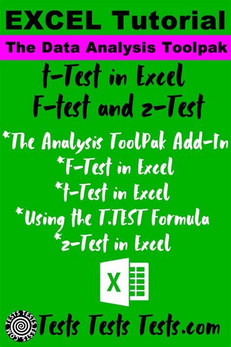 T Test In Excel F Test And Z Test Tutorial With Video The Data