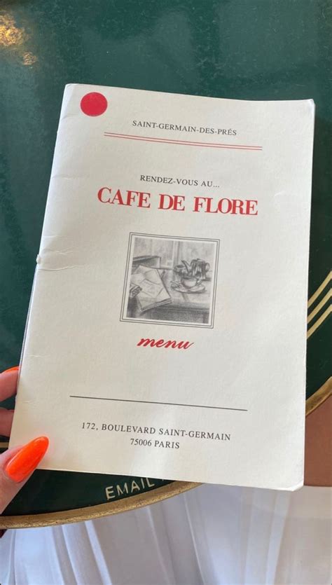 Cafe De Flore Menu 🌸
