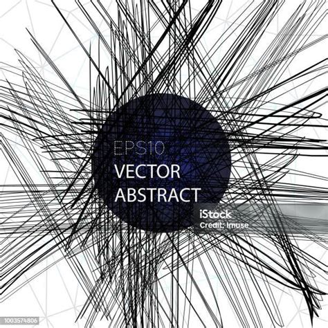 Абстрактный Фон С Хаотичными Линиями — стоковая векторная графика и другие изображения на тему