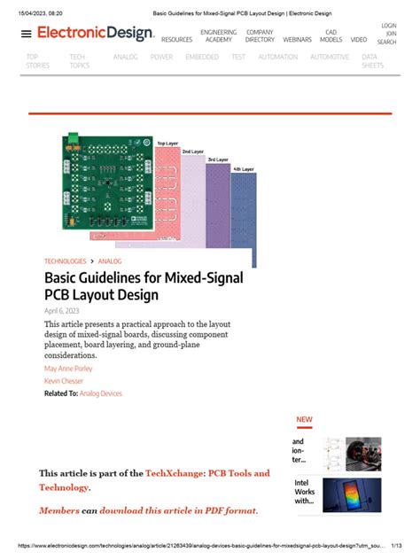 Basic Guidelines For Mixed Signal Pcb Layout Design Electronic Design Pdf Capacitor