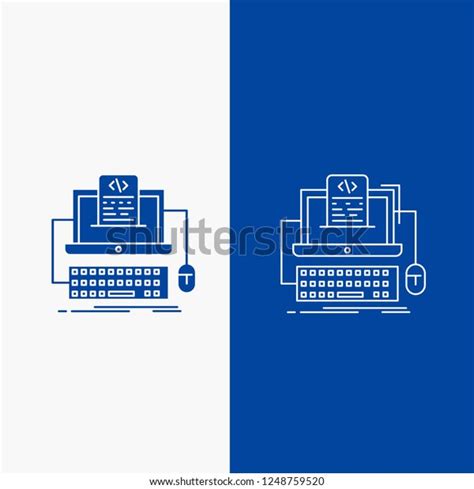 Code Coding Computer Monoblock Screen Line Stock Vector Royalty Free