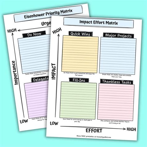 The Best Adhd Priority Matrix Free Printables Honestly Adhd