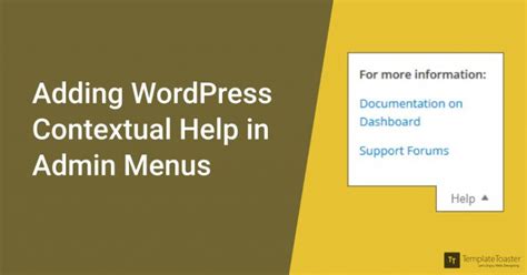 WordPress Contextual Help Adding Custom Help Text To Admin Menu Screens