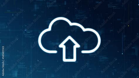 Motion Graphic Of Blue Cloud Computing Logo For Big Data Backup And Data Storage Technology On