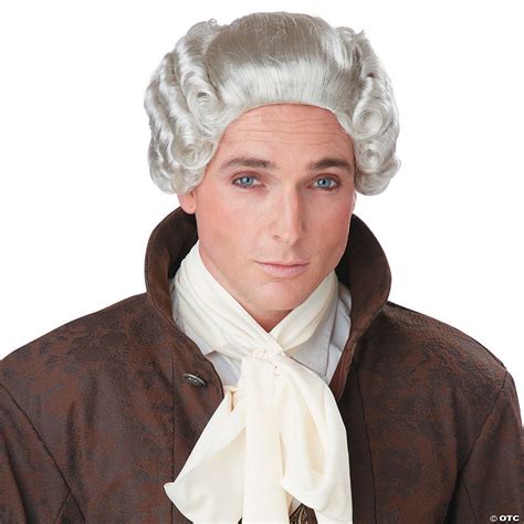 Mens Grey 18th Century Peruke Wig Halloween Express
