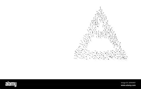 3d Rendering Of Nails In Shape Of Symbol Of Air Symbol Triangle With